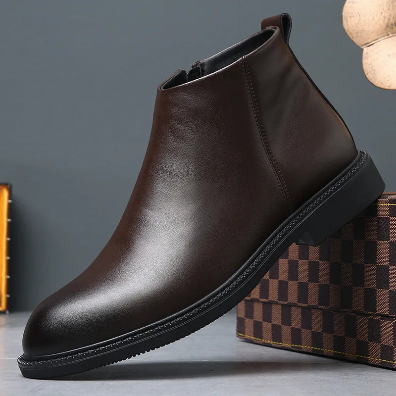 Raevon Boots - Men's Leather Zip-Up Ankle Chelsea Boots – Dakota Thread